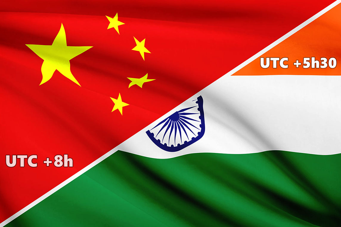 🥇 Le fuseau horaire unique de l'Inde et de la Chine